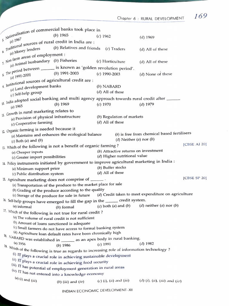 CH 5 Rural Development Class 12 Eco | PDF | Agriculture | Economies
