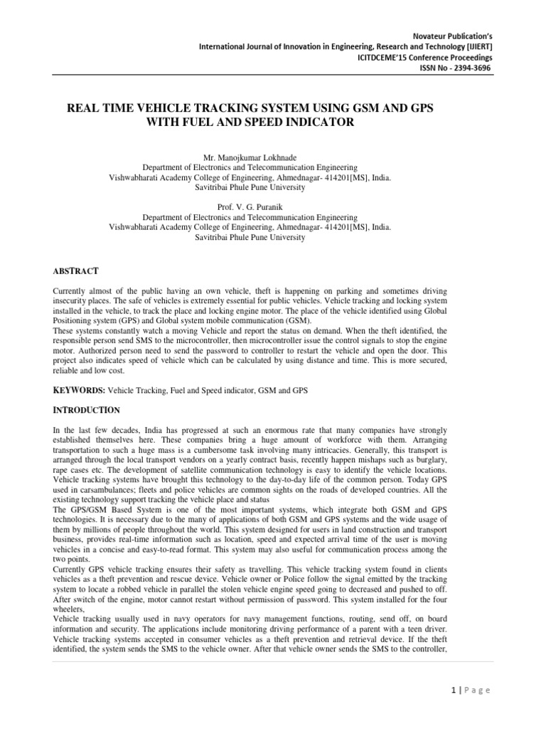Real-Time Vehicle Tracking System | PDF | Global Positioning System ...