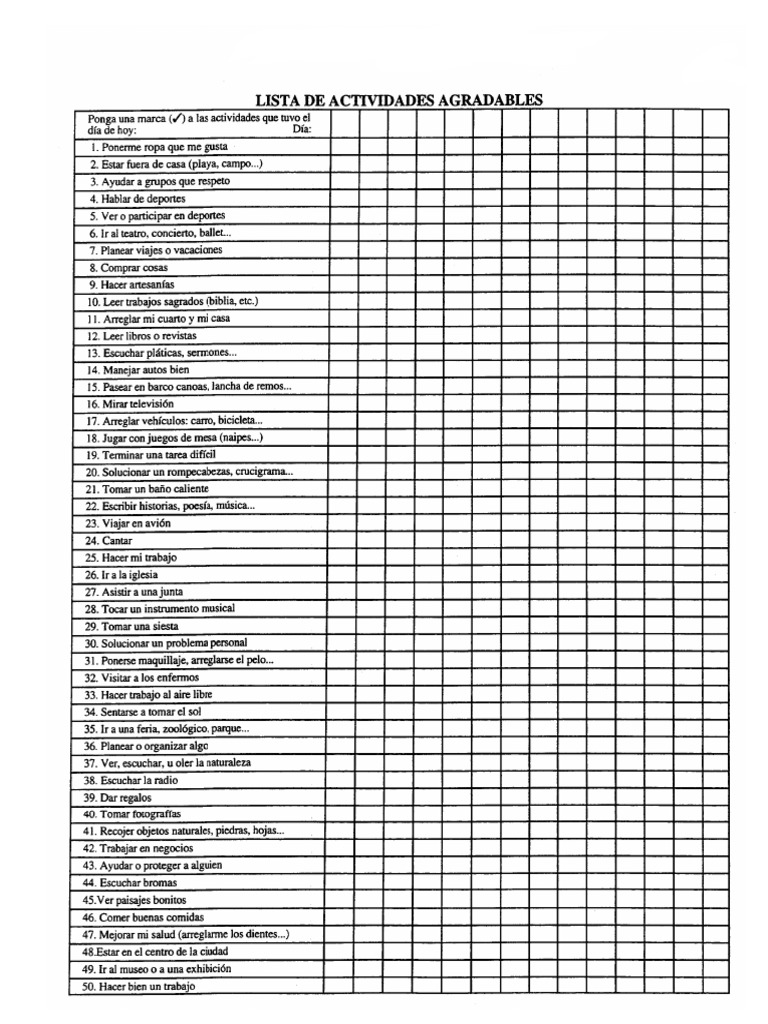 Lista de Actividades | PDF