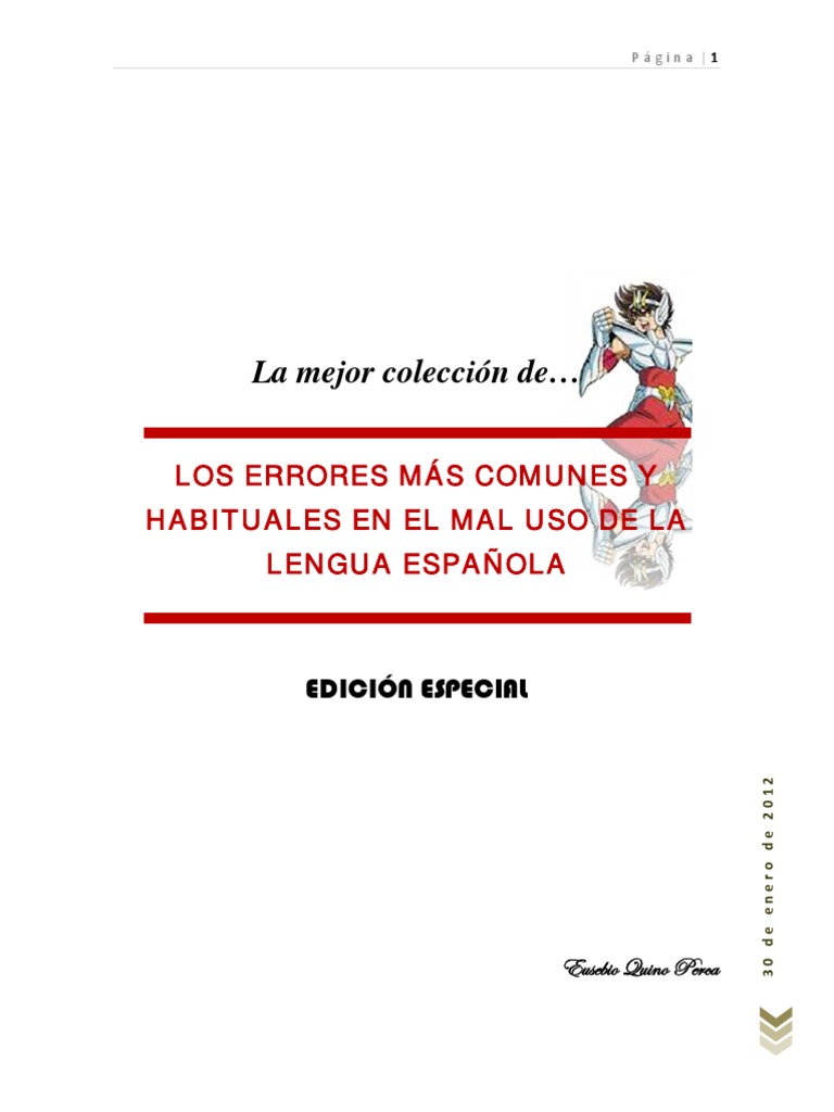 Errores comunes en el uso del español | PDF | Adverbio | Mecánica del ...