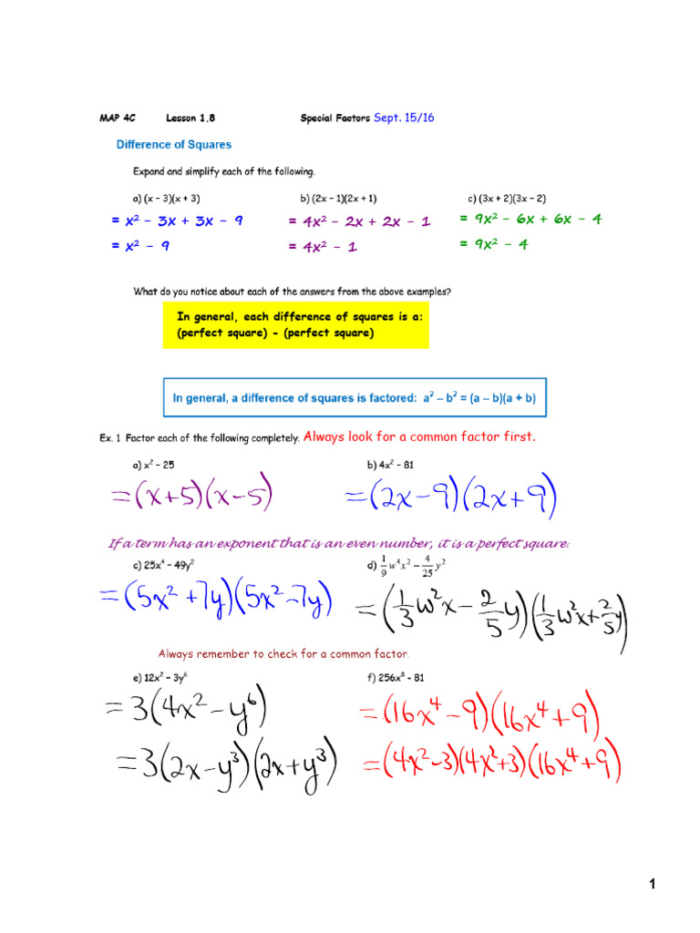 4C 1.8 Notes - Special Factors | PDF