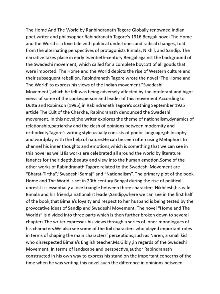 Book Review The Home and The World | PDF