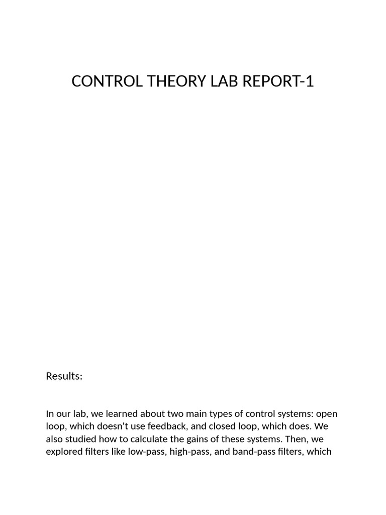 Controltheory Lab1 | PDF