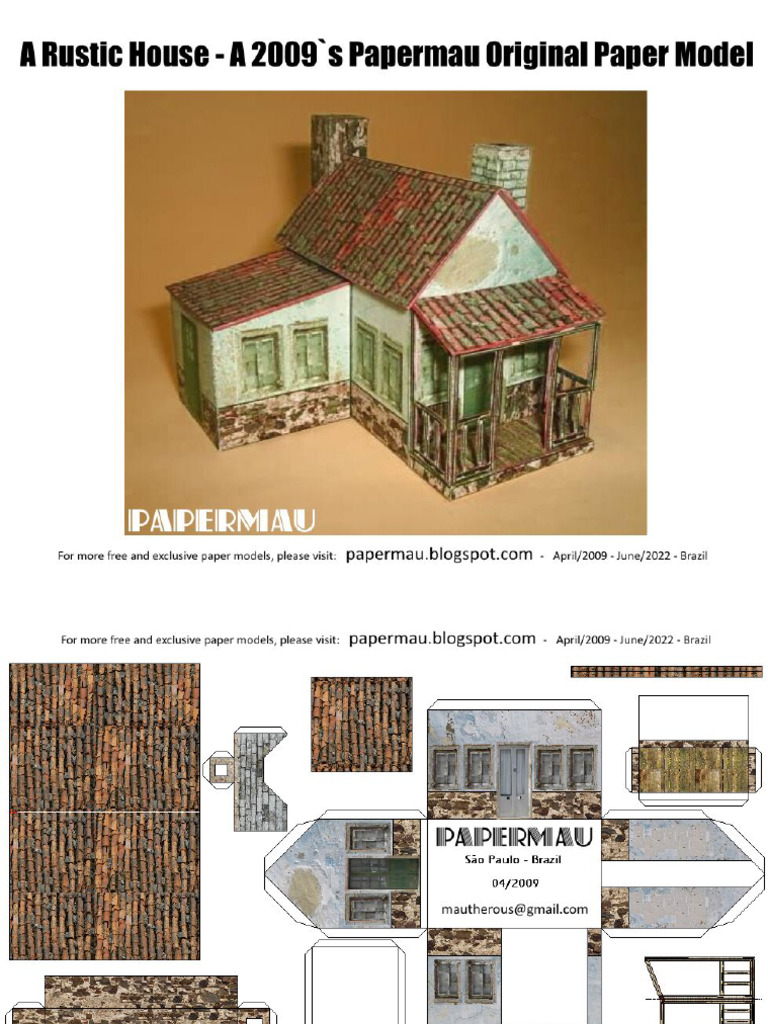 Rustic House - Casa de Campo Papercraft by Papermau - 2009-2022 | PDF