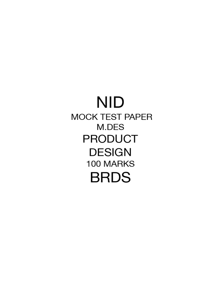 M.DES NID PRODUCT DESIGN Paper | PDF | Business