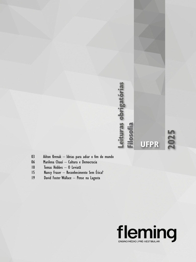 Leituras Obrigatórias Filosofia UFPR 2025-01438858fde5f4e9 | PDF | Pensamento | Humano