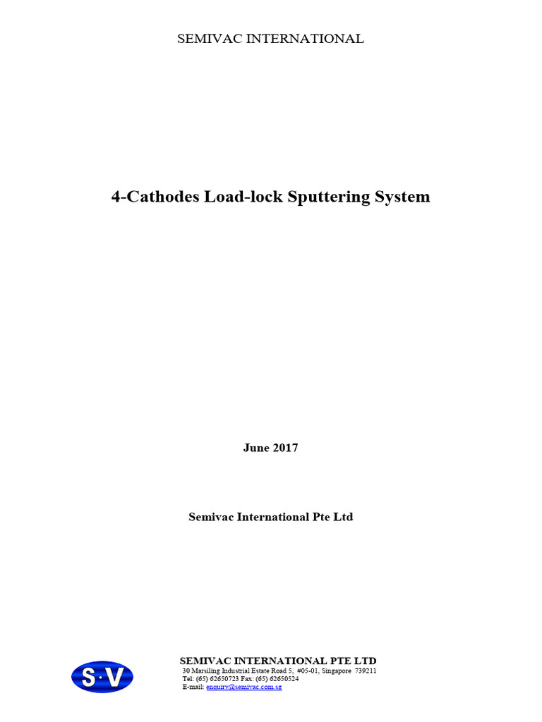 4-Cathode Sputtering System Overview | PDF | Pump | Sputtering