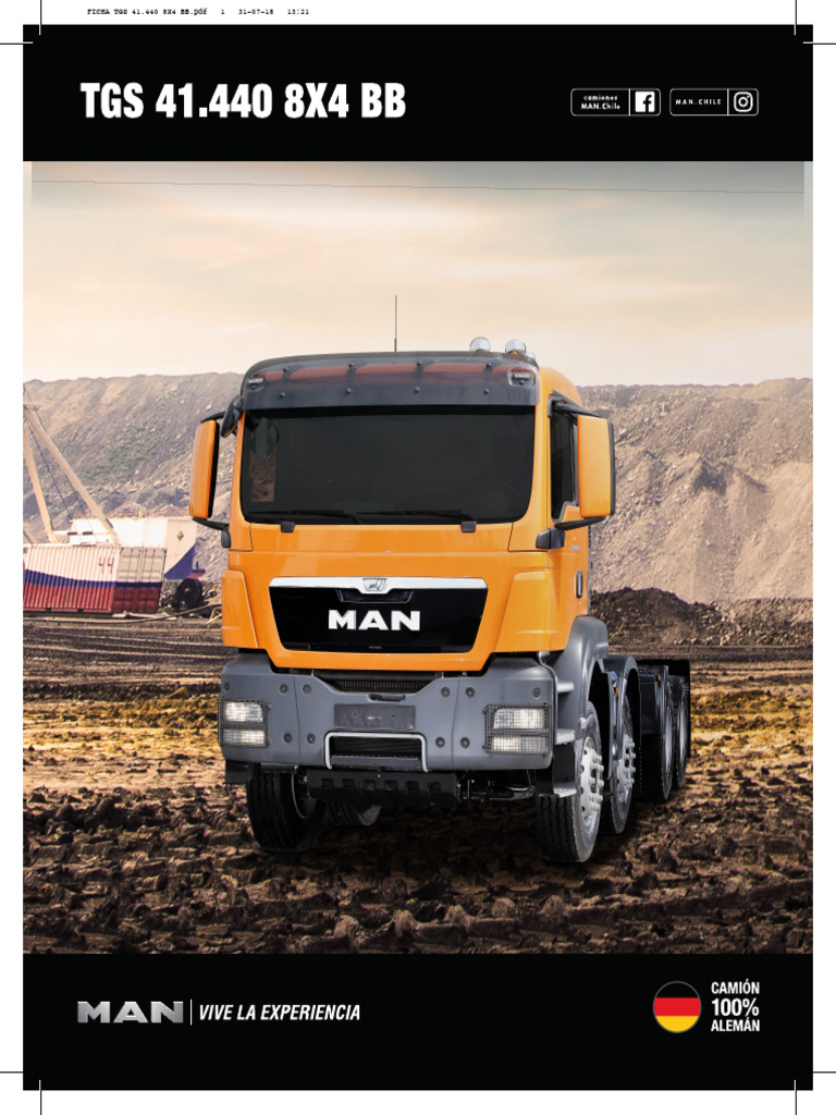 Ficha Tecnica Camion Pluma Man Tgs 41440 | PDF