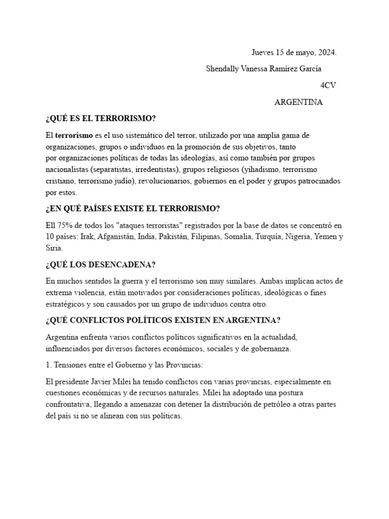 Terrorismo Argentina | PDF | Corrupción política | Argentina