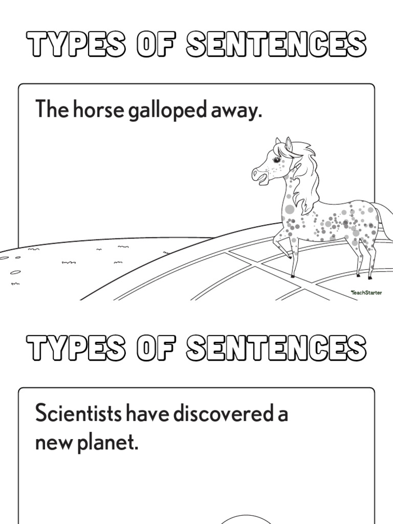 Teaching-Resource Types-Of-Sentences Task-Cards EnUS BW | PDF