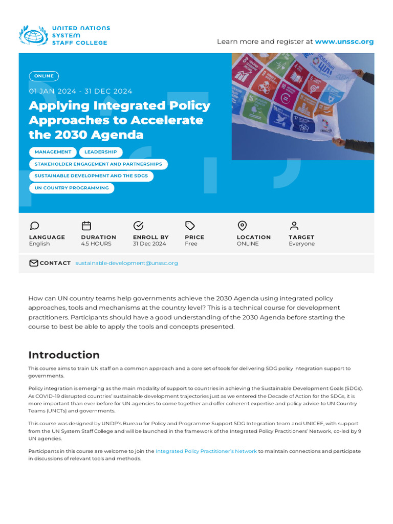Integrated Policy for Agenda 2030 Success | PDF | Policy