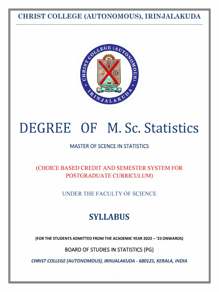 MSC Stat Syllabus With New Courses of CC (2022 Admn) (1) (5) - 1 | PDF ...