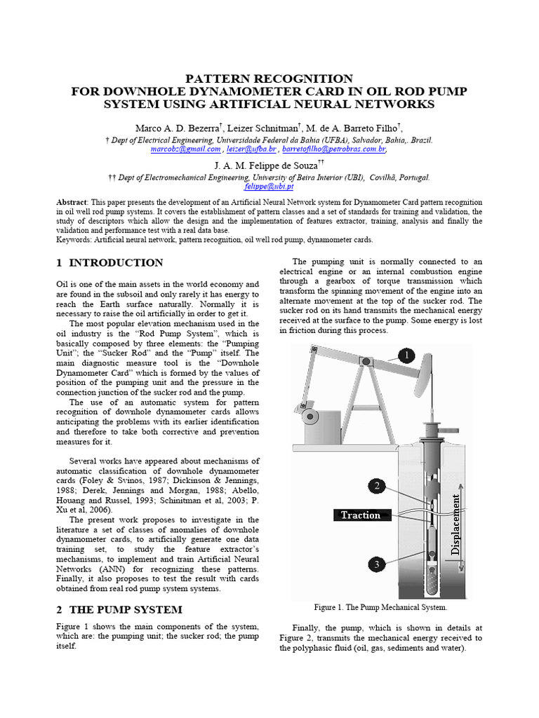 Pattern Recognition For Downhole Dynamometer Card in Oil ROD Pump System Using Artificial Neural ...