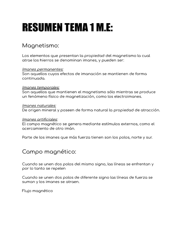 Resumen t1 Maquinas Electricas | PDF