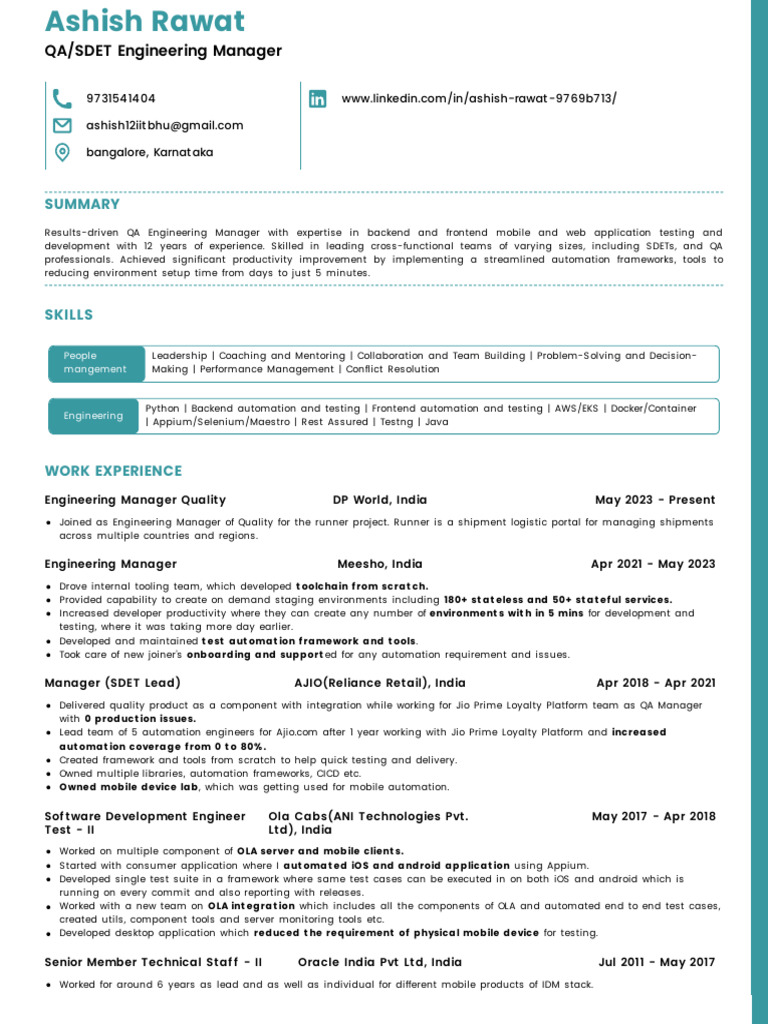 Ashish Rawat QA Manager 2 | PDF | Software | Computing