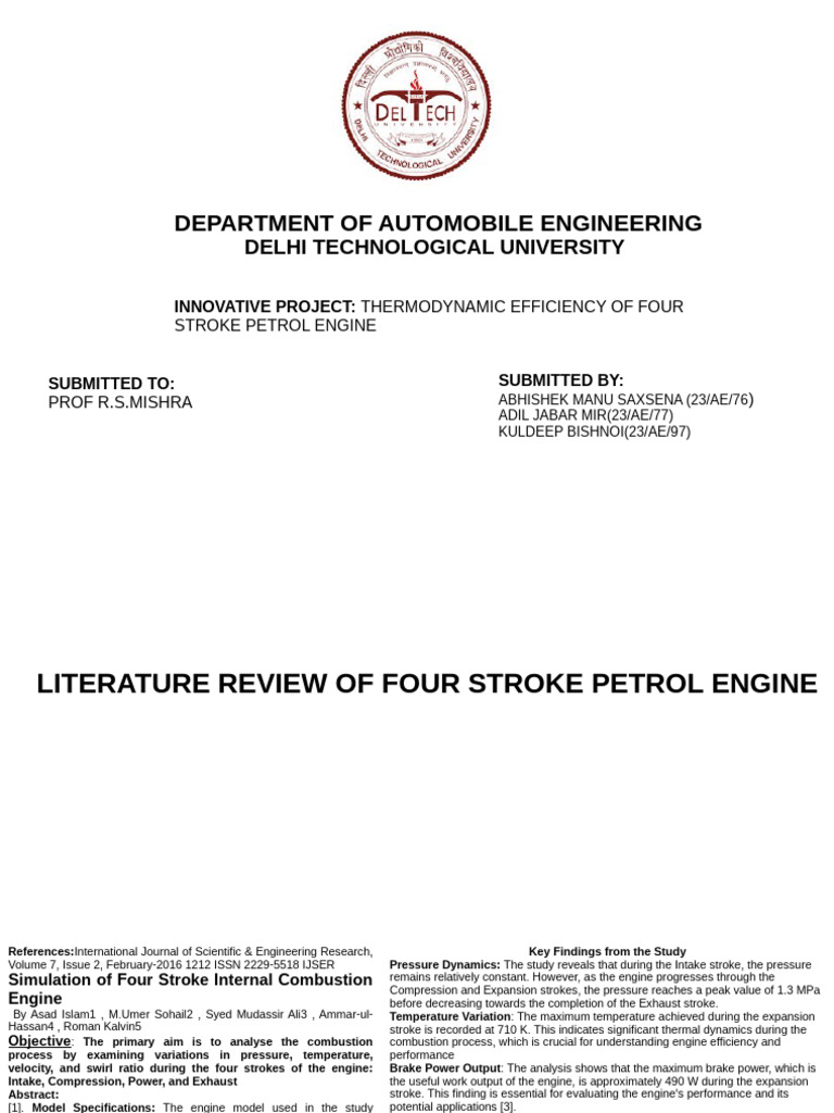 Innovative Project Thermodynamics | PDF | Engines | Combustion