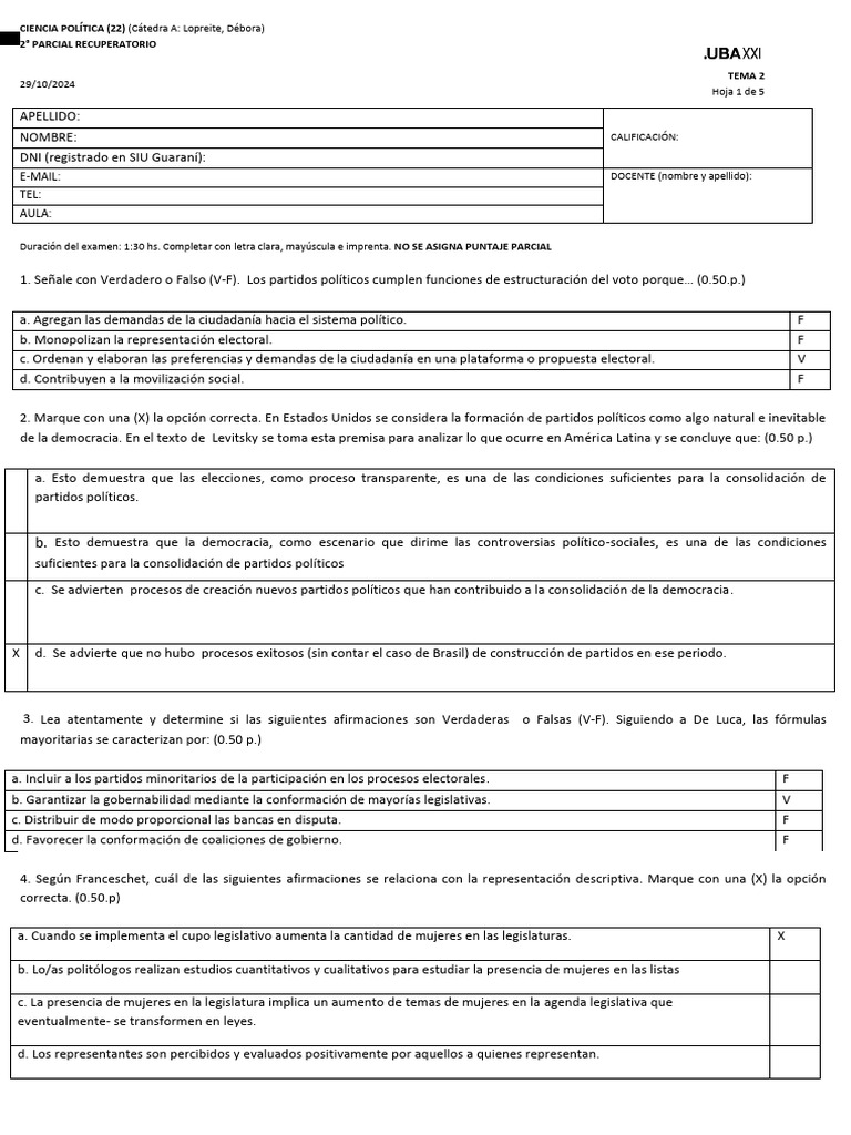 2C2024 - REC - 2P - TEMA2 - CP Con Claves | PDF | Gobierno | Ciencias Políticas