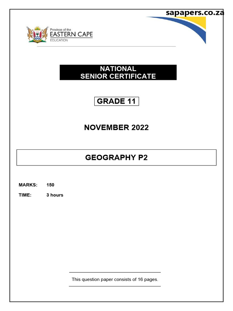 Geography p2 QP Gr11 Nov2022 - English Final | PDF | Amazon Rainforest | Deforestation
