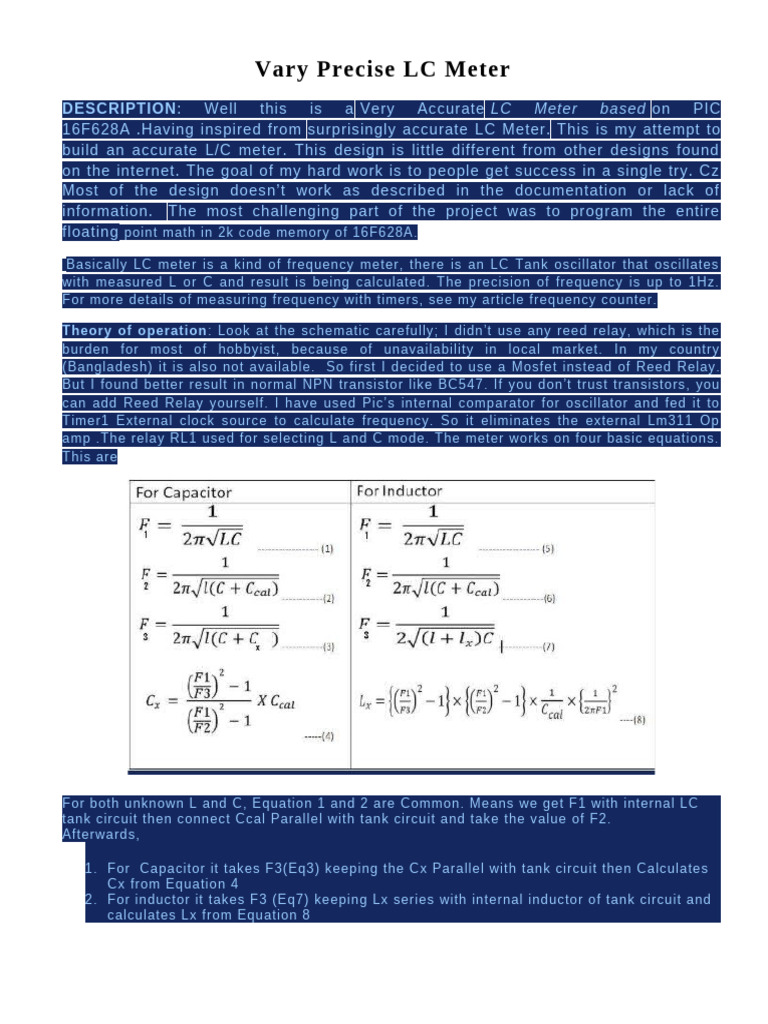 LC Document | PDF | Capacitor | Electrical Network