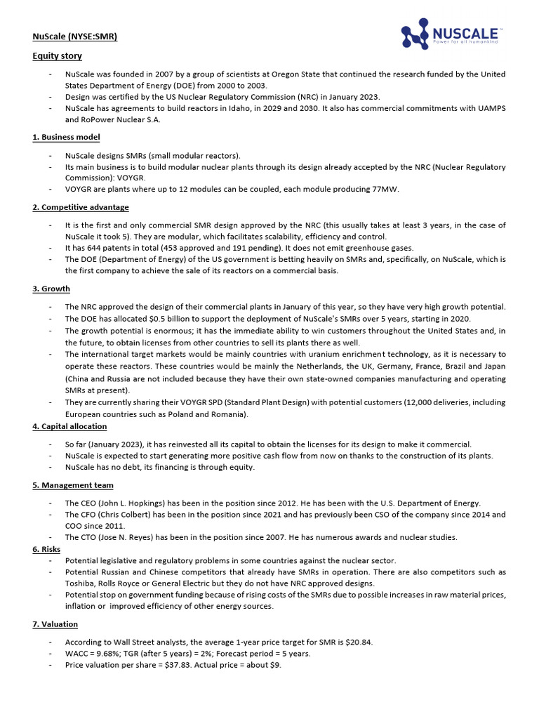 One Pager | PDF | Nuclear Power | Nuclear Energy