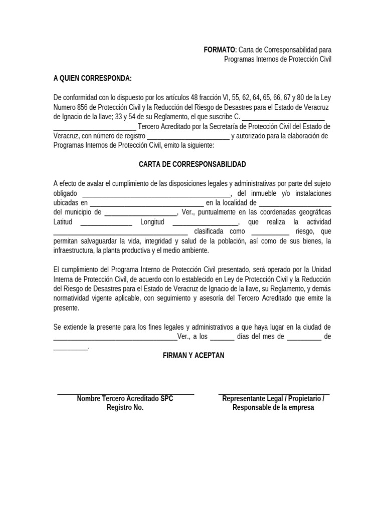 Carta-Corresponsabilidad PIPC | PDF