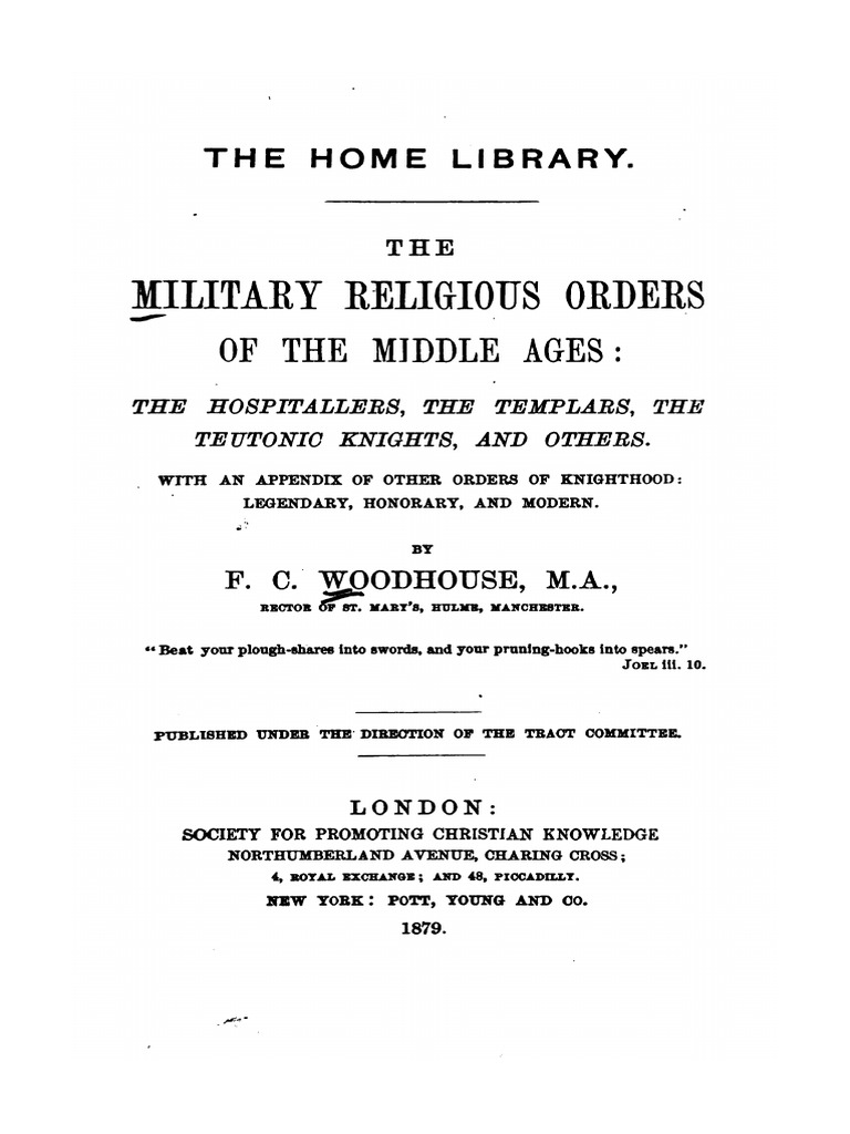 The Military Religious Orders of The Middle Ages | PDF