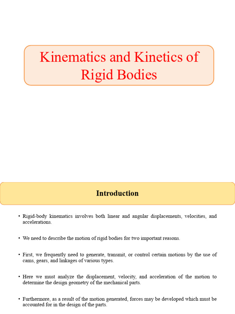 Lecture Kinematics Kinetics | PDF | Kinematics | Acceleration