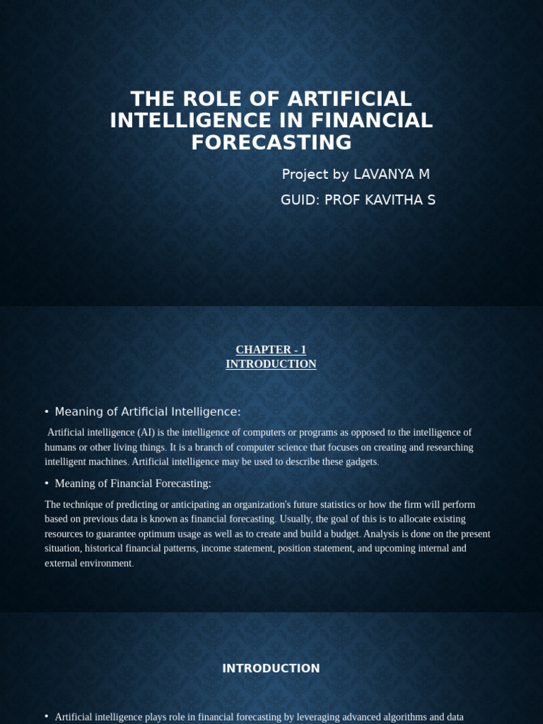 The Role of Artificial Intelligence in Financial Forecasting | PDF ...