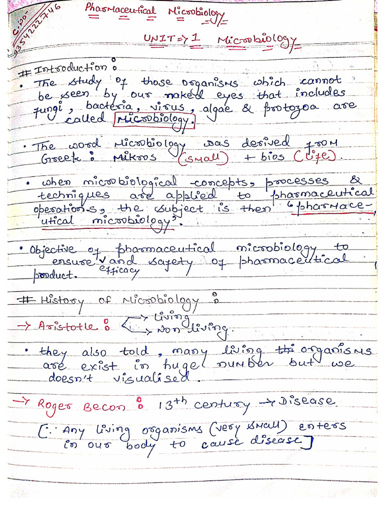 Microbiology Unit 1 | PDF