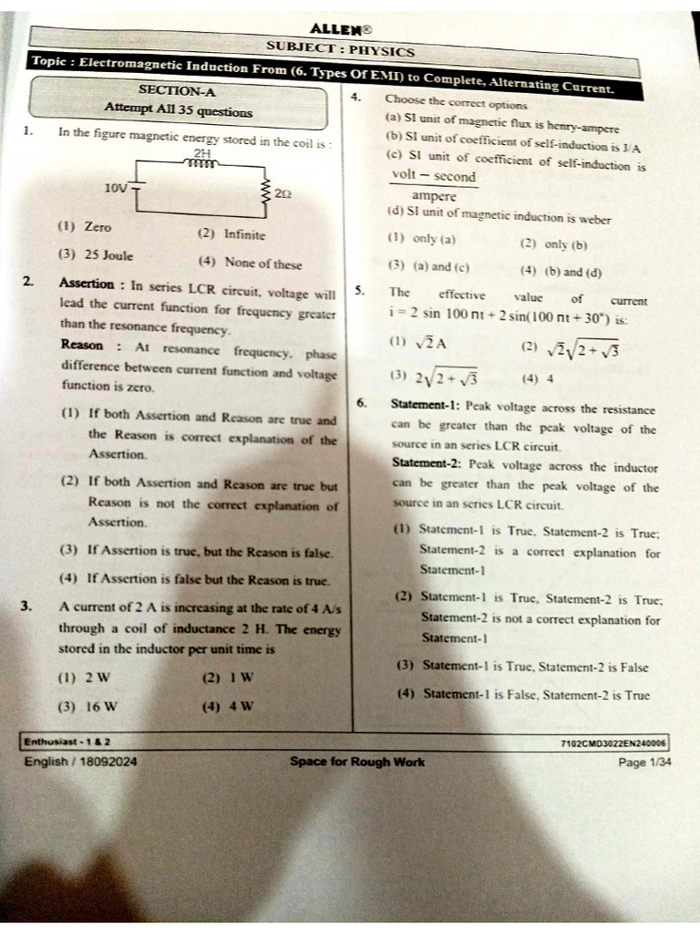 PHYSICS Paper | PDF
