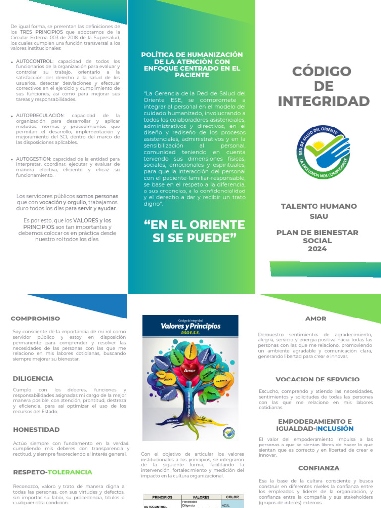 Folleto Codigo de Integridad Final | PDF | Empoderamiento | Psicología ...