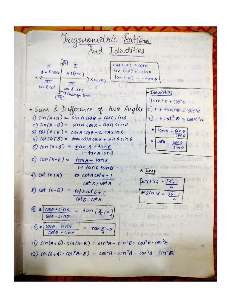 JEE Short Notes 1 | PDF