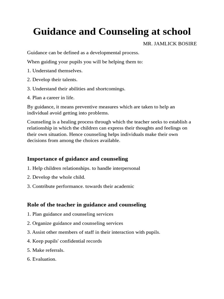 School Guidance and Counseling Essentials | PDF | Violence | Adolescence