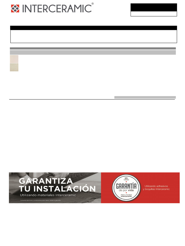 Cotización de Productos Interceramic | PDF