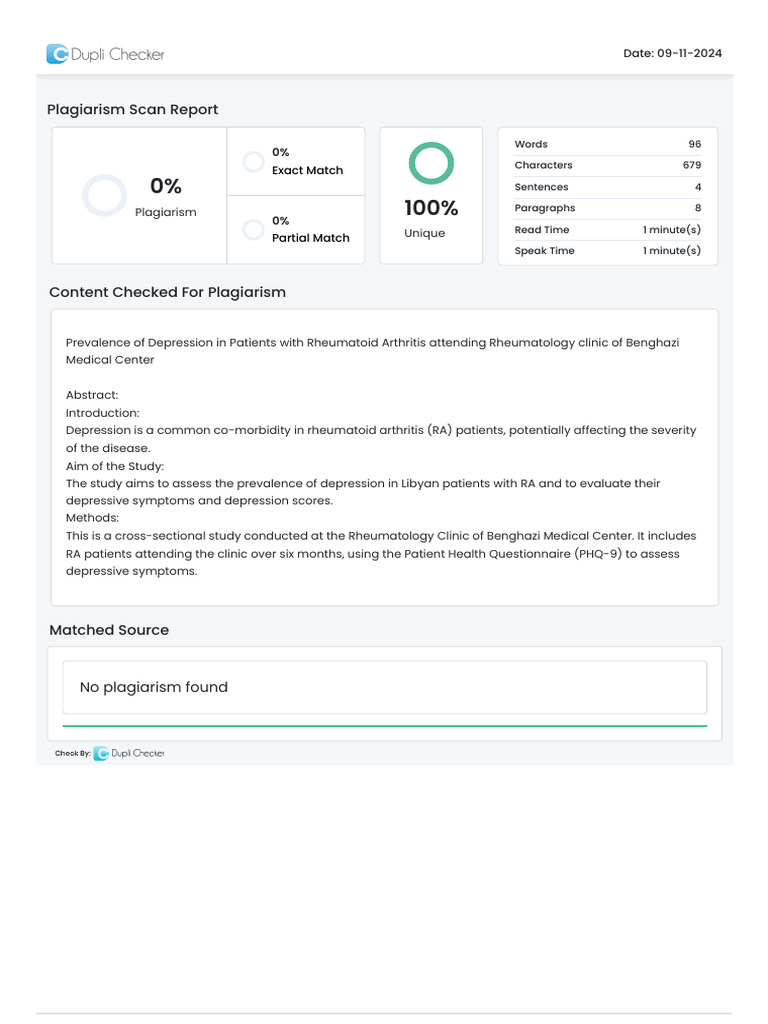Duplichecker Plagiarism Report | PDF