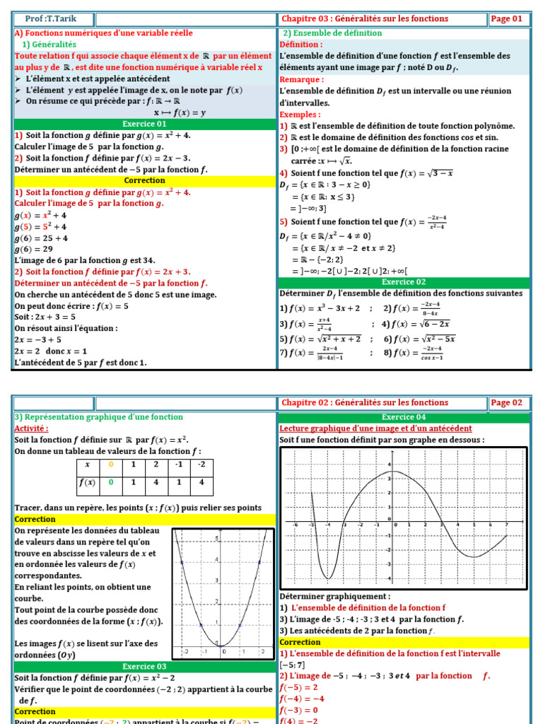 Généralités sur les fonctions mathématiques | PDF | Fonction monotone ...