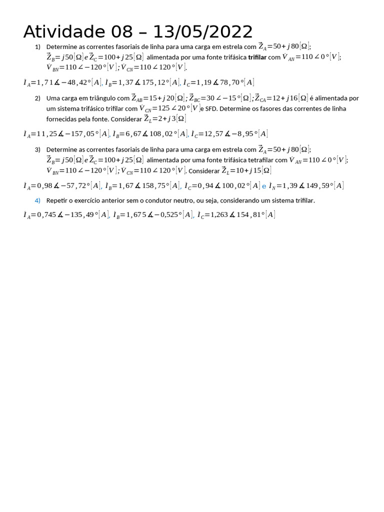 Atividade 08 - Gabarito | PDF