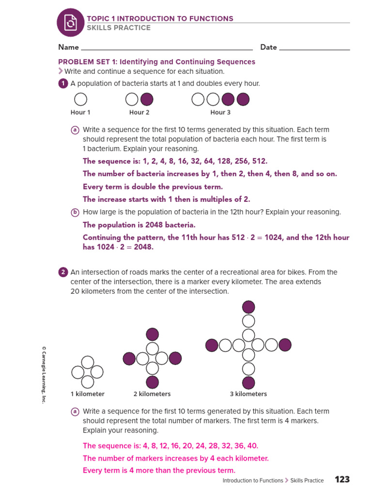 Skills Practice Answers | PDF | Function (Mathematics) | Mathematical ...
