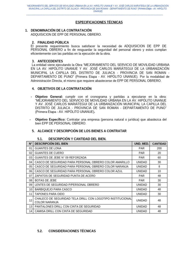 EETT EPPs PERSONAL Obrero 2022 | PDF | Casco