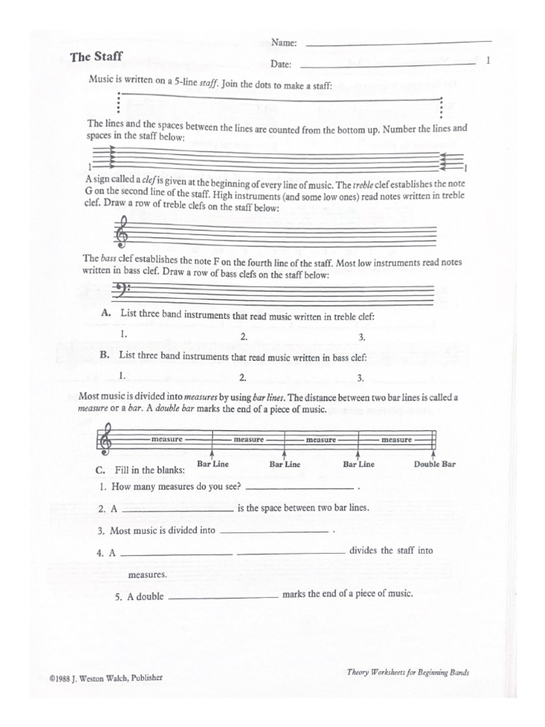 The Staff Worksheet | PDF