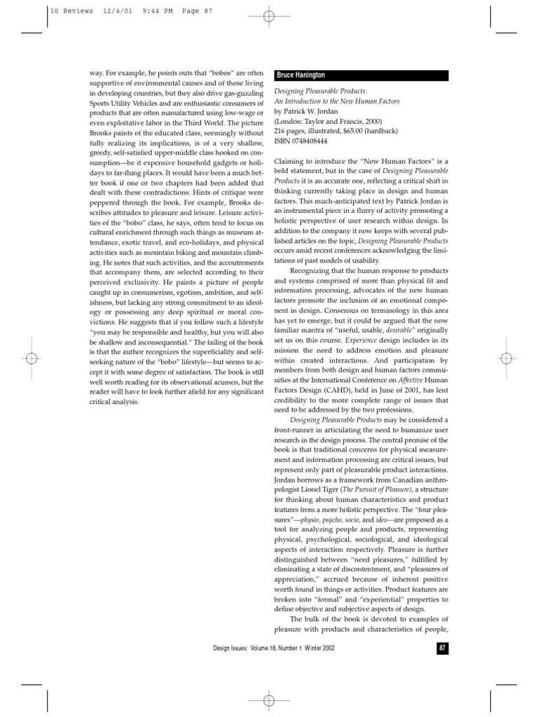 Designing Pleasurable Products An Introd | PDF | Pleasure | Sociology