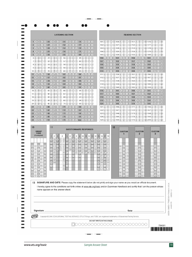 ตัวอย่าง Answer sheet | PDF