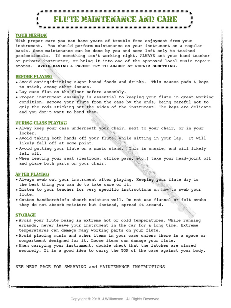 Instrument Maintenance | PDF | Bassoon | Trumpet