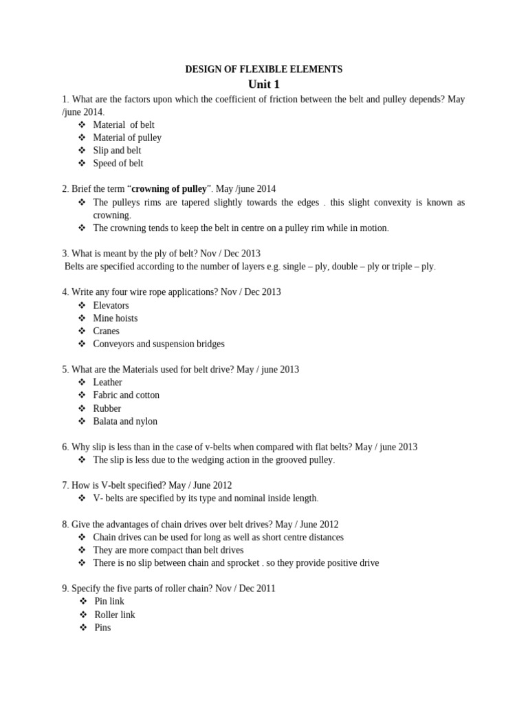 DTS 2 Marks and 16 Marks | PDF | Gear | Belt (Mechanical)