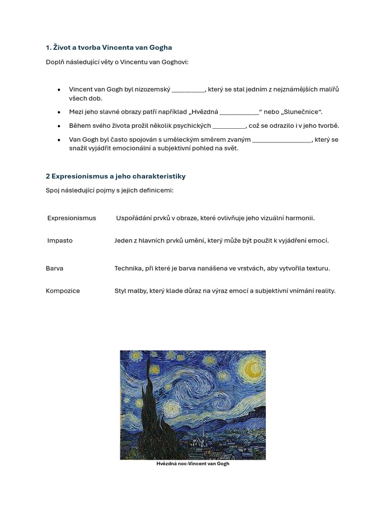 Vincent Van Gogh Word | PDF