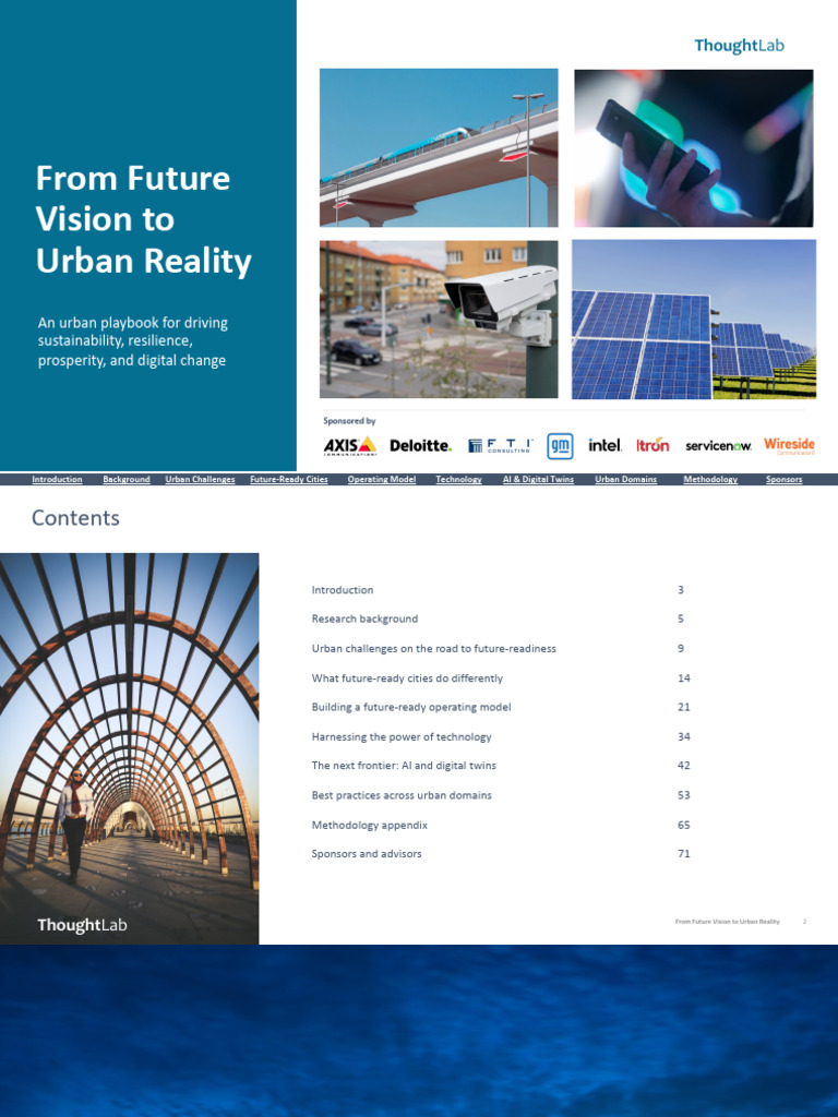 ThoughtLab Ebook - From Future Vision To Urban Reality1 | PDF | Infrastructure | Sustainability