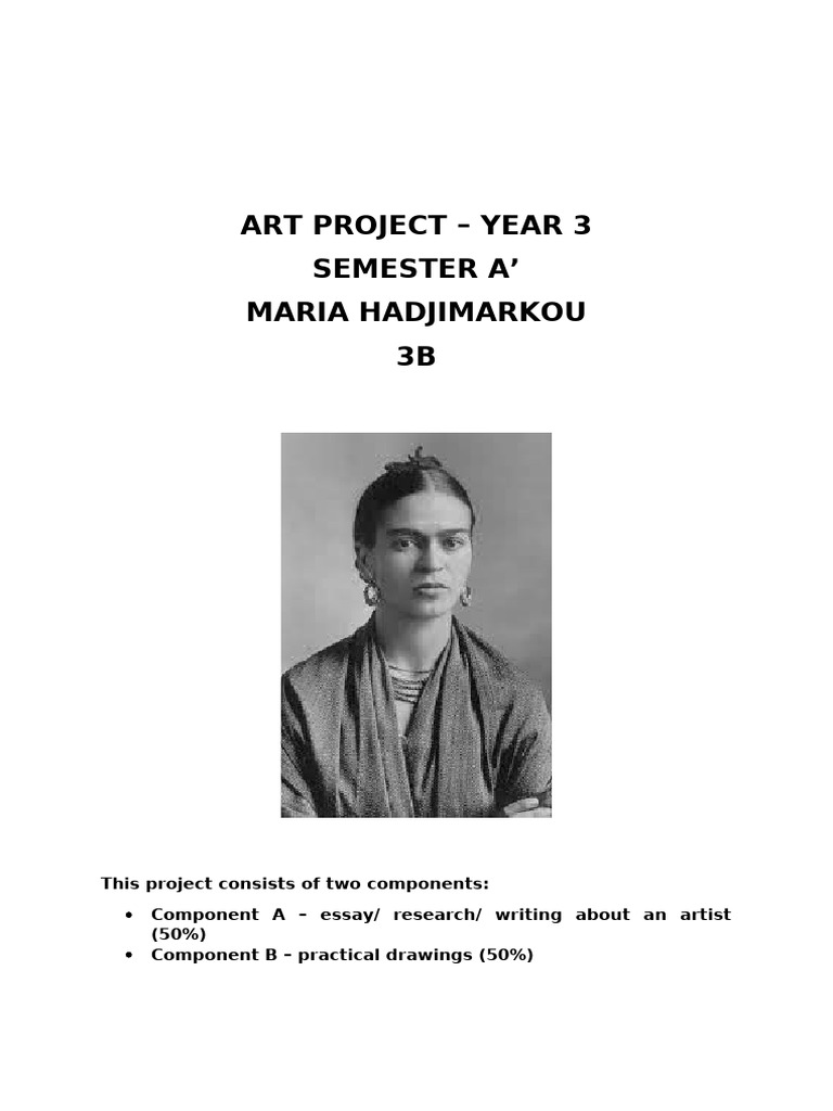 Frida Kahlo Art Project 2 | PDF