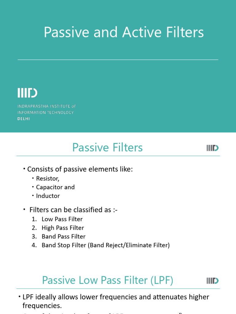 Types of Passive Filters Explained | PDF