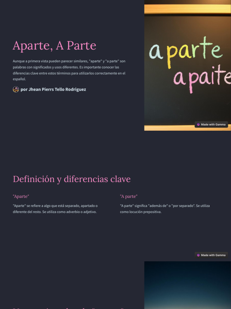 Aparte A Parte | PDF | Adverbio | Lingüística