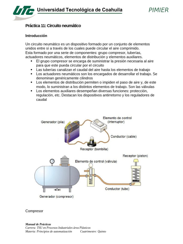 PraÌ Ctica 11 - Circuito Neumaì Tico | PDF | Solenoide | Neumática